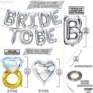KatchOn, Silver Bride To Be Balloons Set - Pack of 17 | Silver Bachelorette Party Decorations | Bride Balloons Bachelorette | Bridal Shower Decorations | Bachelorette Balloons, Bride To Be Decorations