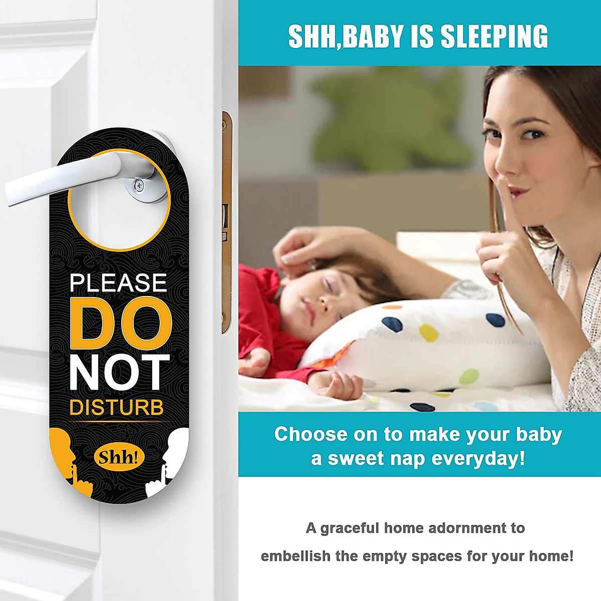 4 Pack Do Not Disturb Door Hanger Sign Funny, Meeting in Progress Door Sign PSLER Black and White Ideal for Therapy, Sleeping, Session in Progress,Spa Treatment, 8.86X3.35 inches PVC Hanging Sign