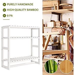 Galood Bathroom Organizers and Storage Towel Racks for Bathroom,3-Tier Wall Shelf Over Toilet Storage Multifunctional Adjustable Towel Holder Floating Shelves (White)