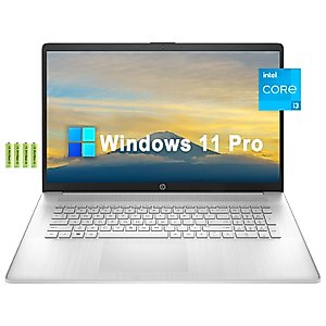 HP 17 17.3" HD+ Business Laptop Computer [Windows 11 Pro], Intel 4-Core i3-1125G4 (Beat i5-1030G7), 16GB DDR4 RAM, 1TB PCIe SSD, Numeric Pad, Fast Charge, Wi-Fi, Bluetooth 5, HDMI, USB, w/Battery