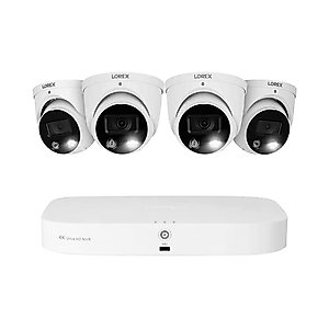 Lorex N4K2SD-84WD-2 4K 8-Channel Fusion NVR System with 4 Smart Deterrence and Mask Detection Security Cameras