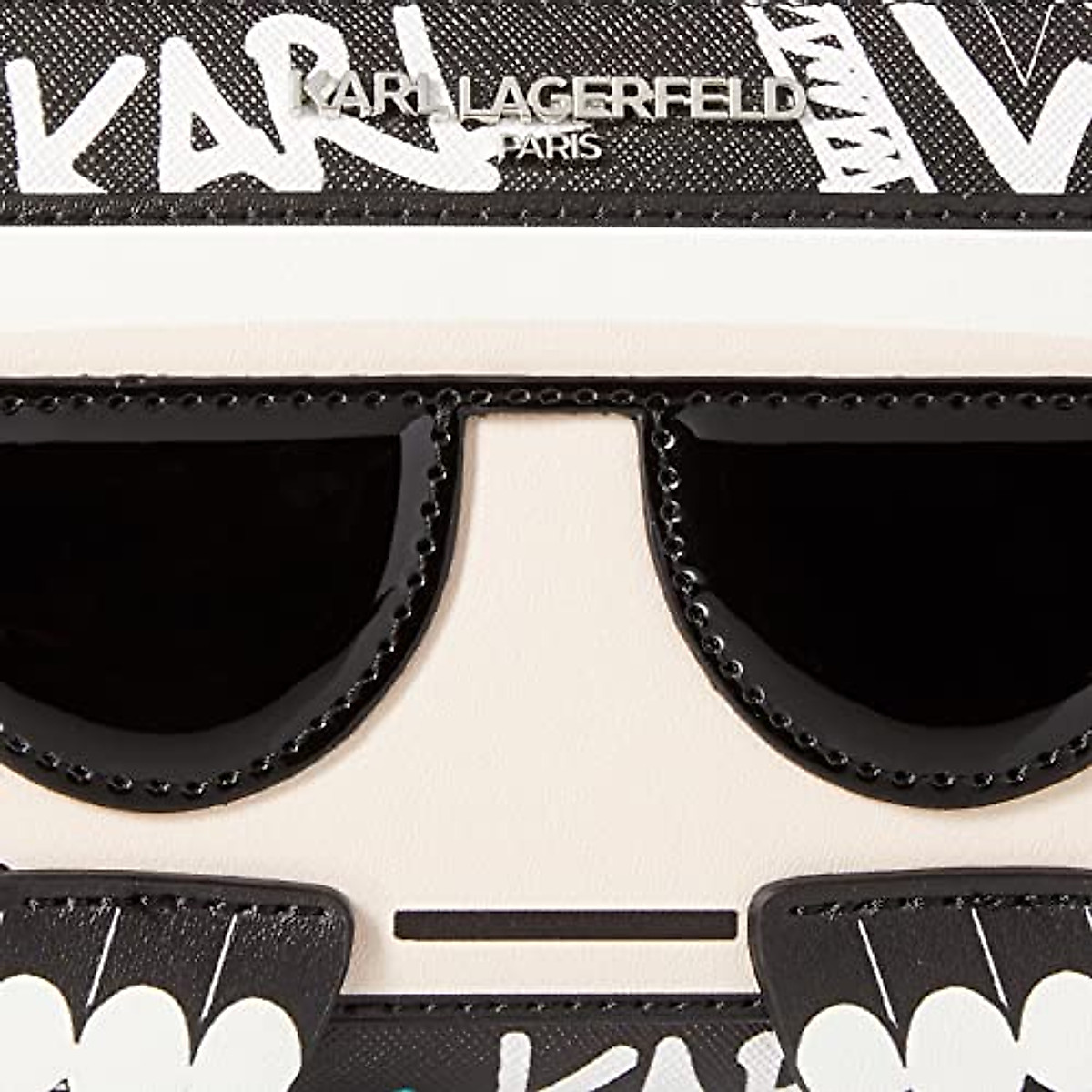 Karl Lagerfeld Paris Women's Maybelle Zip Wallet, Black/Orange SLG, One Size