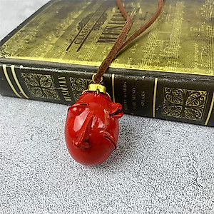 LUFOYOU Crimson Behelit Necklace Pendant,1997 Guts The Egg Of King Keychain Cosplayer Prop Gift for Men Women
