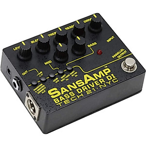 Tech 21 SansAmp Bass Driver DI V2 Pedal Bundle w/Guitar Patch Cables 1/4, 12x Fender Picks & Liquid Audio Polishing Cloth- Bass DI Box, XLR Output Guitar Effects, Bass Guitar Kit, Bass Driver Pedal