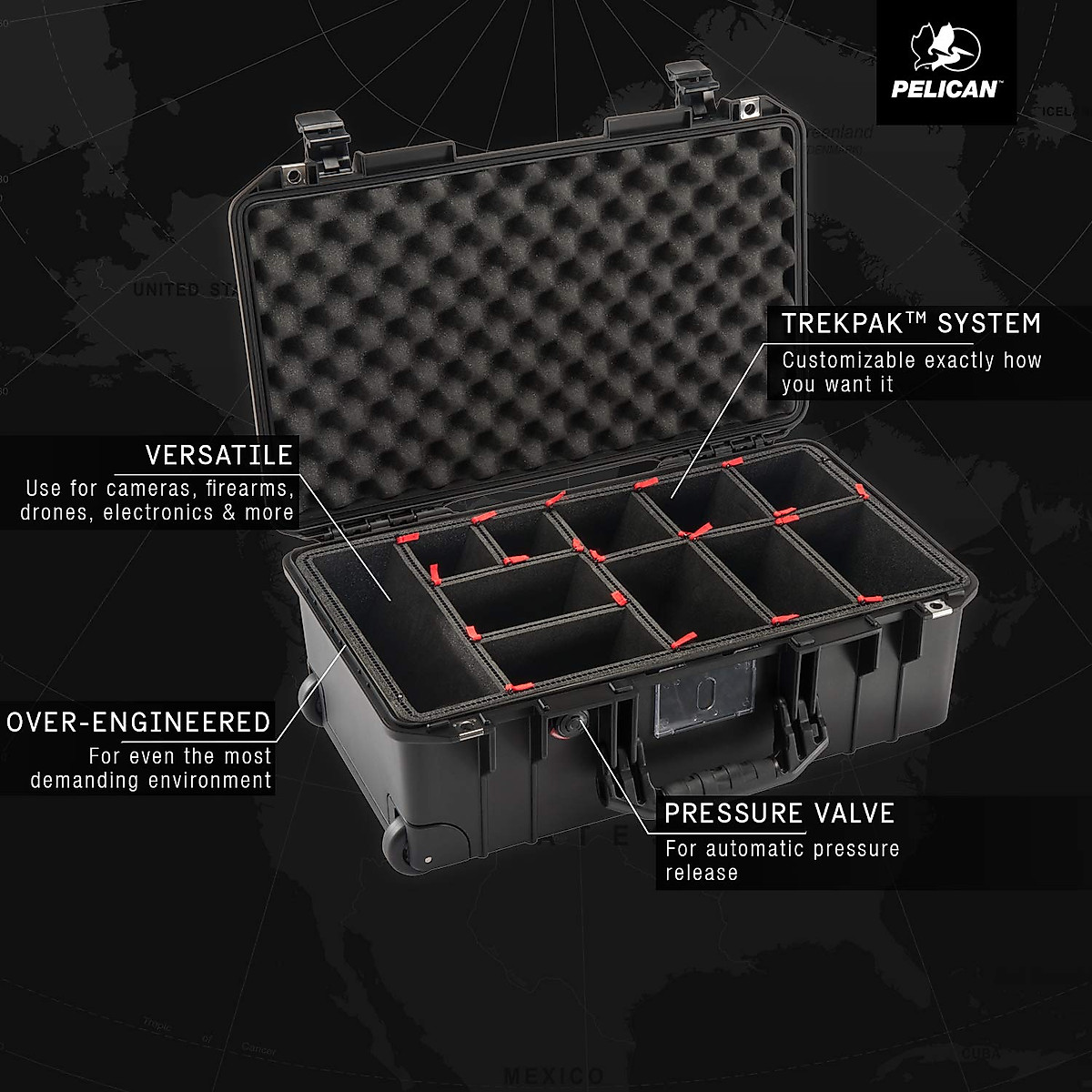 Pelican Air 1535 Case With TrekPak Dividers (Black)