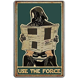 Bit SIGNSHM Use The Force Darth Vader Retro Metal Tin Sign Plaque Poster Wall Decor Art Shabby Chic Gift Suitable 12x8 Inch