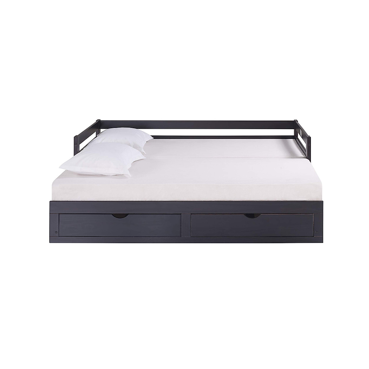Alaterre Furniture Jasper Twin to King Extending Day Bed with Storage Drawers, Espresso