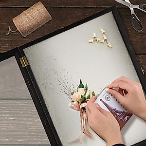 TJ.MOREE Flowers Shadow Box Display Case 13 x 16 Large Shadow Box Picture Frame with Glass Wedding Bouquet Memorabilia Medals Photos Memory Box