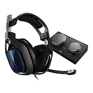 ASTRO Gaming A40 TR Wired Headset + MixAmp Pro TR with Dolby Audio for PlayStation 5, PlayStation 4, PC, Mac - Black/Blue (Renewed)