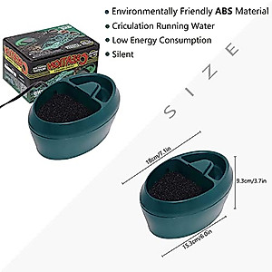 Reptile Chameleon Waterfall Drinking Fountain, Food Bowl Water Cantina Dripper Feeder, Amphibians Insects Bearded Dragon Gecko Lizard Turtle Frog snake Water Dispenser by Hoqqf