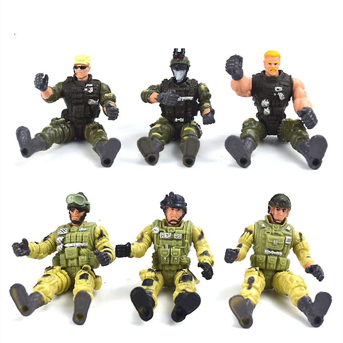 Fycooler US Army Men and SWAT Team Toy Soldiers Action Figures Playset with Military Weapons Accessories,Military Soldier Playset Military Figures Army Men Soldiers Toy for Kids Boys Gift,12Pcs