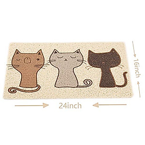 Cat Litter Mat,Super Cute Cat Feeding Placemat for Puppy Pet Food Catching,Water-Resistant,Durable and Easy to Clean.