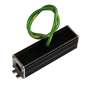 10G Ethernet PoE Lightning/Surge Supressor Protector, 70V Clamp Voltage, 10KA Surge, 5ns Response Time, Common/Differential Mode, Shielded, Metal Housing, Industrial Strength, UL497B, IEC61000-4-5
