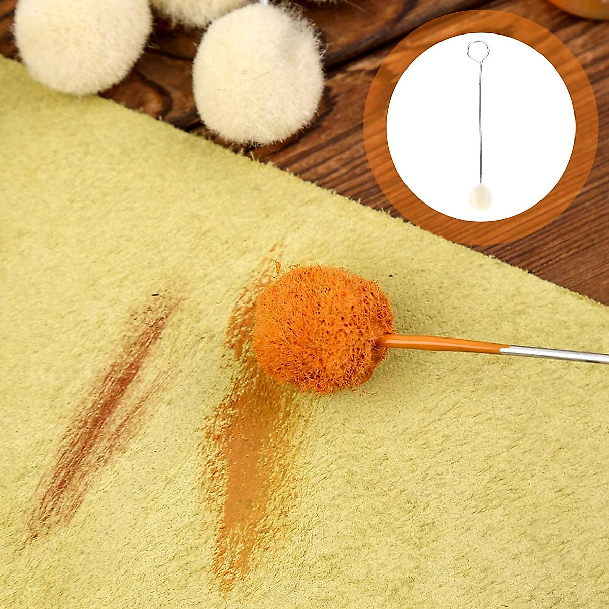 MAGICLULU 10pcs Wool Daubers Ball Brush Leather Dye Leather Tool Leather Crafting Tools for Leather Dyes for DIY Crafts Projects