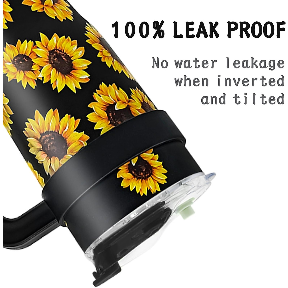 AiHeart 30/40 oz Tumbler Replacement Lids,2pack Spill Proof Straw Lids for YETI,Old Style RTIC,Ozark Trail and More,for Travel Tumblers,Stainless Steel Tumblers,Straw and Sippy Friendly(Black)