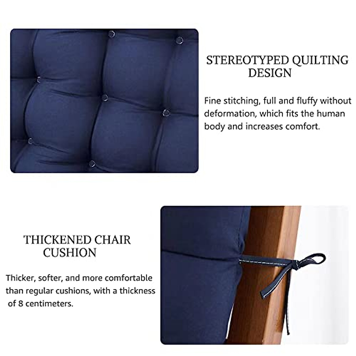 62 Inch Patio Chair Pad Thicker Chaise Lounger Swing Bench Cushion Outdoor Rocking Chair Pad with Ties Bench Chair Cushion for Outdoor Indoor Home Office, Grey