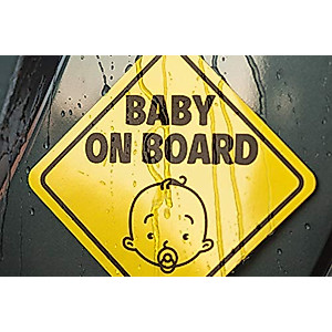 Babypop! Baby on Board Sticker for Cars (Magnetic) - Baby on Board Magnet for Car, Baby on Board Sign - Reflective Safety 2 Pack