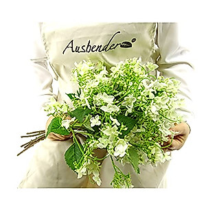 AUSBENDER Tall Fall Branches Wedding Picks Faux Stems White Artificial Flowers 24.4"(WildHydrangeaSpray) Floral Arrangement Rustic Decoration Crafts Home Decor Holiday Wedding Parties Primitive 6pcs