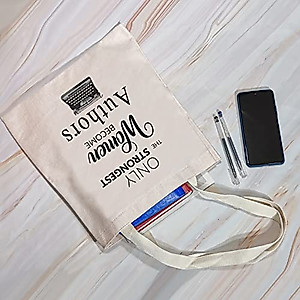 VAMSII Author Tote Bags Female Author Gifts Novelist Gifts for New Writers only the Strongest Women Become Authors Bag (only the strongest women become Authors)