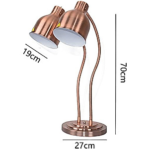 Food Heating Warmer Lamp Food Heating Lamp Desktop, Restaurant Kitchen Buffet Warmer Table (Color : Red Copper, Size : Double Head)