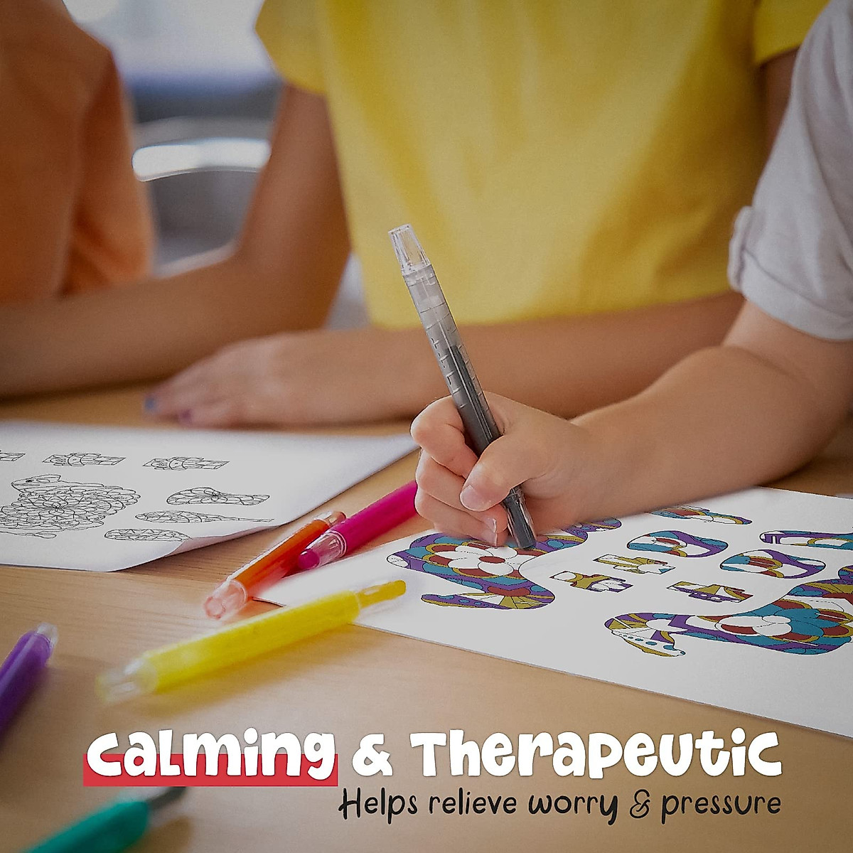 3D Coloring Puzzle Set with Unique Mandala Pattern - DIY 3D Puzzles for Kids Ages 7-15 - Arts and Crafts for Girls & Boys 3-d Puzzles Animal Drawing Art Kits for Kids - 6 Different Shapes