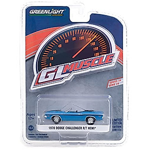 Greenlight 13290-B Greenlight Muscle Series 24 - 1970 Dodge Challenger Convertible - B5 Blue 1/64 Scale
