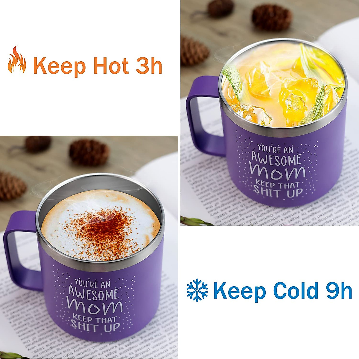 Mom Birthday Gifts from Daughter Son Husband Mother Day Gift for MOM Grandma Wife Best Mom Ever Gifts Birthday Gifts for Women Funny Unique Travel Coffee Mug Mom Tumbler Cup Gift for Mother in Law