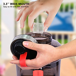 GEEKERBUY 0.9 Gallon Water Bottle Sports Water Jugs Robust 108oz Large Reusable Water Bottles Leak Proof Motivational Plastic Drinking Container for Sport Travel Camping Outdoor