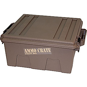 MTM ACR8-72 Ammo Crate Utility Box | Ammo, Survival or Hunting Gear Storage | O-Ring Seal for Water Resistant Dry Storage | Double Padlock tapped for Security | Carries 85lbs of Gear | Dark Earth