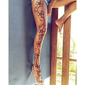 Freehand Ink Temporary Tattoo Kit Jagua Gel Semi Permanent Tattoo Inks 4 Bottles Black 2oz Temp Tattoos for Women Men Kids Body Art Painting DIY Tattoos Fake Freckles kits