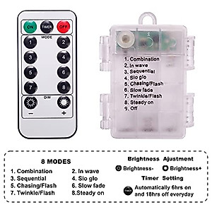 Joiedomi 3x120LED Warm White Rope Lights 46FT 8 Modes String Lights Battery Operated Outdoor Waterproof Fairy Lights Dimmable/Timer with Remote for Camping Party Garden Bedroom Christmas Decoration
