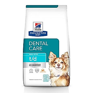 Hill's Prescription Diet t/d Dental Care Small Bites Chicken Flavor Dry Dog Food, Veterinary Diet, 5 lb. Bag