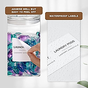 Mustry Glass Jars for Laundry Room Organization Jars Half Gallon Laundry Storage Glass Containers with Labels Organization with Lid for Laundry Detergent Laundry Pods Container, 2 Jars