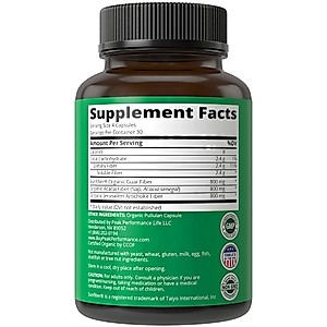 USDA Organic 3-in-1 Prebiotic Fiber - Vegan Capsules for Gut, Digestive Health. Raw Whole Food Plant Based Prebiotics Pills Supplement with Inulin (Jerusalem Artichoke), Acacia Fibers, SunFiber