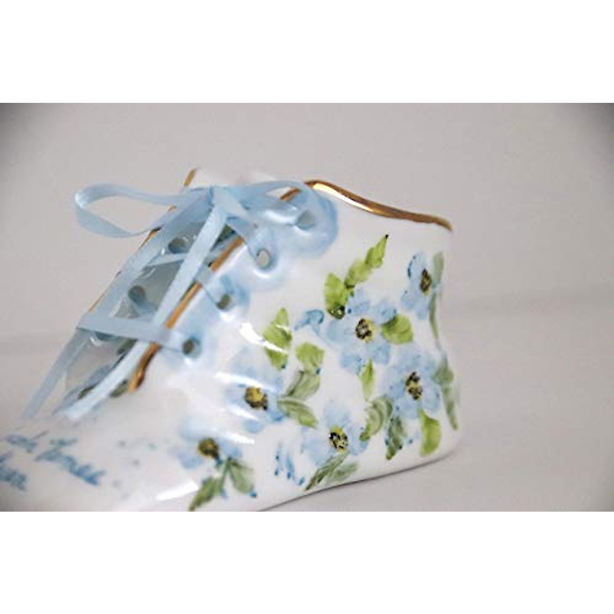 Porcelain Baby Shoe - Baptism or Christening - 100% Hand Painted Ceramic Baby Shoe Keepsake- Baby Dedication