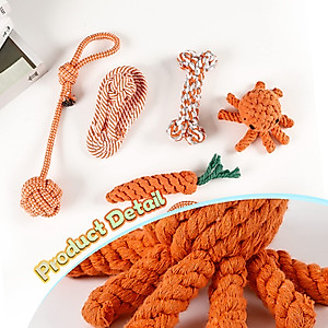 SIT ZIT 6 Pack Ferret Toys Durable Knotted Rope Tug Perfect for Teething Mammals Cotton Rope Chew Toys Interactive Dog Rope Toy Set Machine-Washable