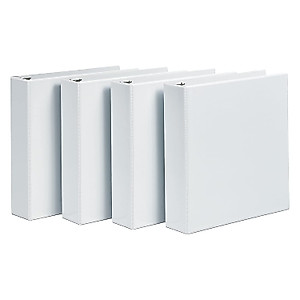 Avery Durable View 3 Ring Binder, 2 Inch Slant Rings, 4 White Binders (17032)
