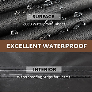 iBirdie Outdoor Sectional Cover for 85''x85'' V-Shaped Patio Sofa Waterproof Weatherproof 600D Heavy Duty Garden Furniture Cover Outside Sectional Couch Cover V Shape