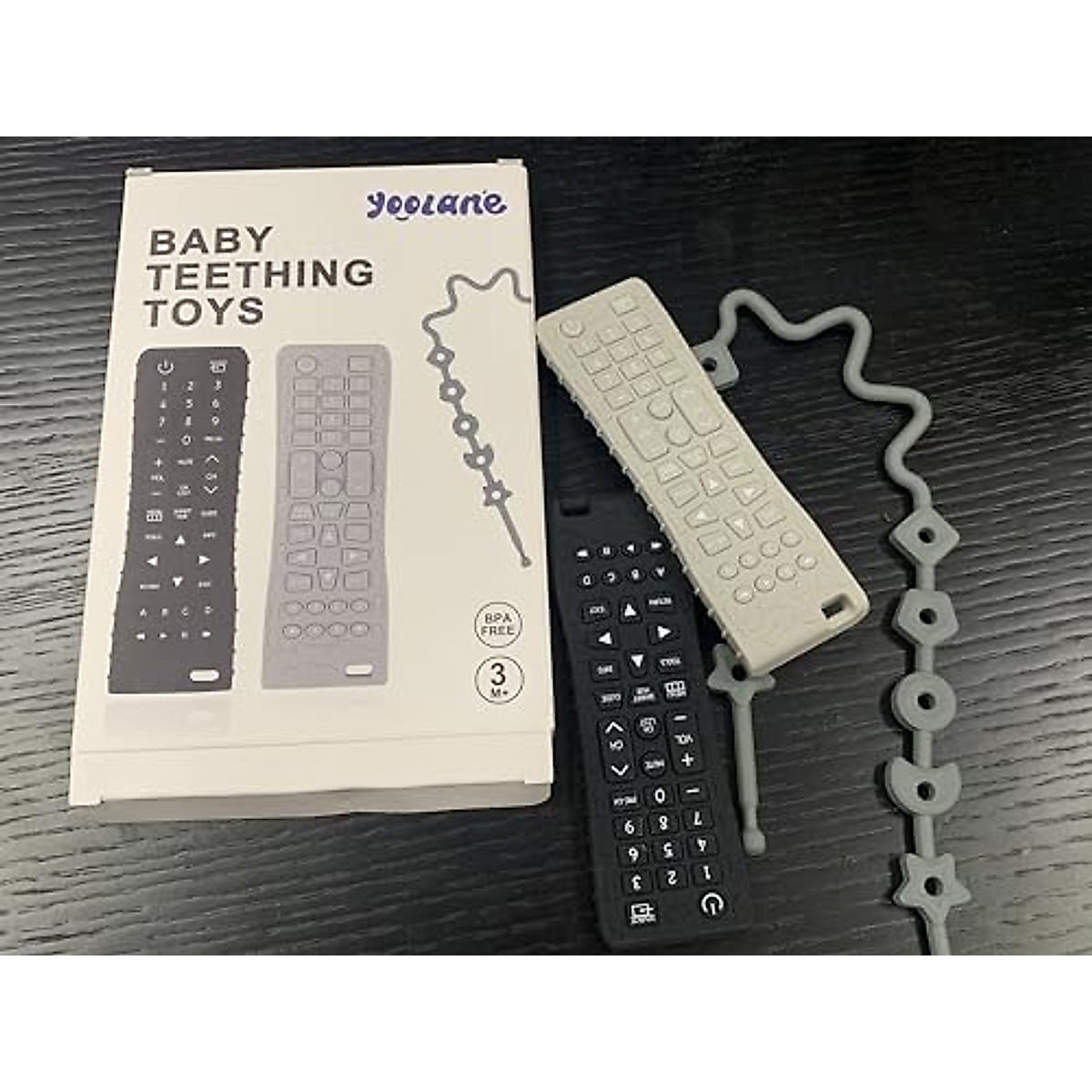 Yoolane Baby Teething Toys 2 Piece Teethers for Babies 3-24 Months Remote Control Silicone Teether for Toddler Infant Boys and Girls Freezer BPA Free Chew Toy Soothe Babies Teething Relief Sore Gums