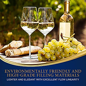 NutriChef 7oz Crystal Wine Glasses - Set of 2 Elegant Tall Red and White Wine Clear Stemmed Glass Drinkware, Seamless Bowl, 100% Lead-Free, Dishwasher Safe - NGLWINR2