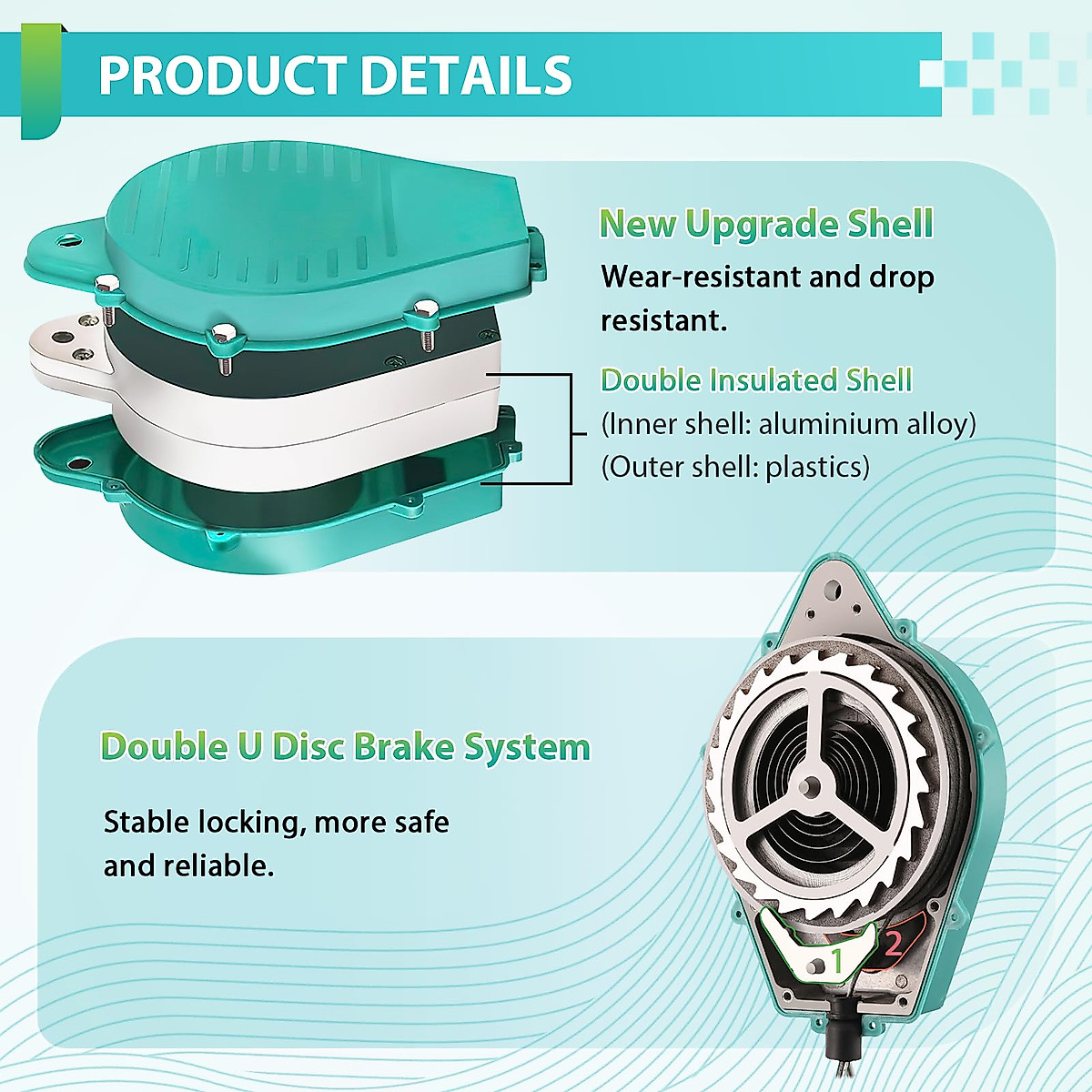 YJINGRUI Self Retracting Lifeline 330lbs Fall Arrester Fall Protection with Alloy Steel Hook & Steel Wire Rope 23ft (7m)