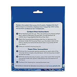 PetSafe Drinkwell Replacement Filter Kit for the Everflow and Outdoor Dog And Cat Water Fountains, Kit Contains 3 Dual Cell Carbon Filters and 1 Foam Pre-Filter - PAC00-13192