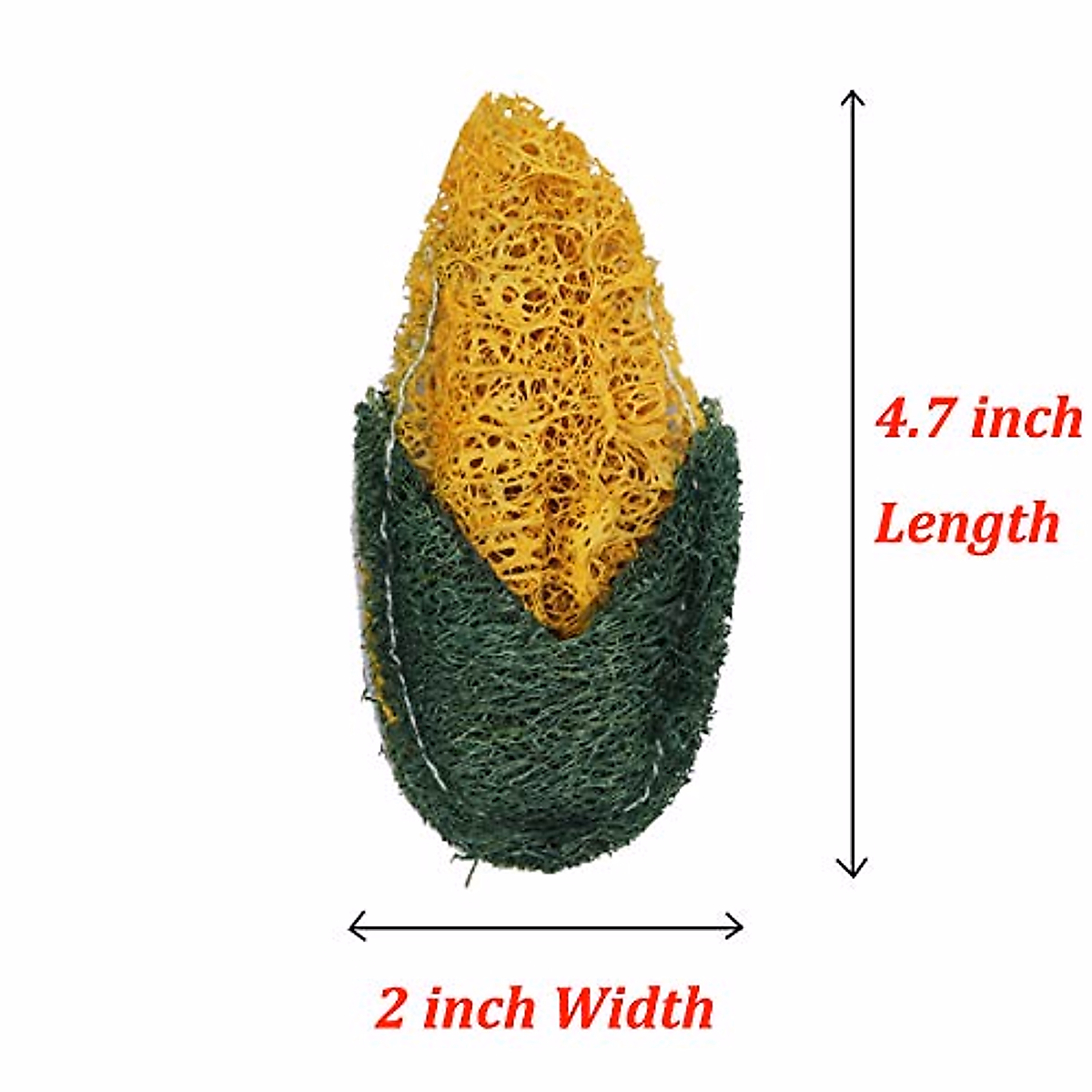 Lanermoon Chew Toy for Teeth,Natural Loofah with Corn Shape,2 Pack Pet Toys for Rabbits,Hamsters,Guinea Pigs,Parrots and Other Small Animals