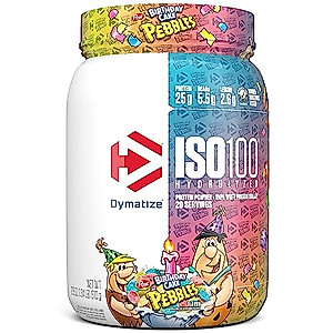 Dymatize ISO 100 Whey Protein Powder with 25g of Hydrolyzed 100% Whey Isolate, Gluten Free, Fast Digesting, Birthday Cake, 20 Servings