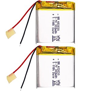 FREEDOH 3.7V 300mAh Polymer Lithium Battery 403030 Rechargeable Lithium-ion Battery Rechargeable Backup Battery (2pcs)