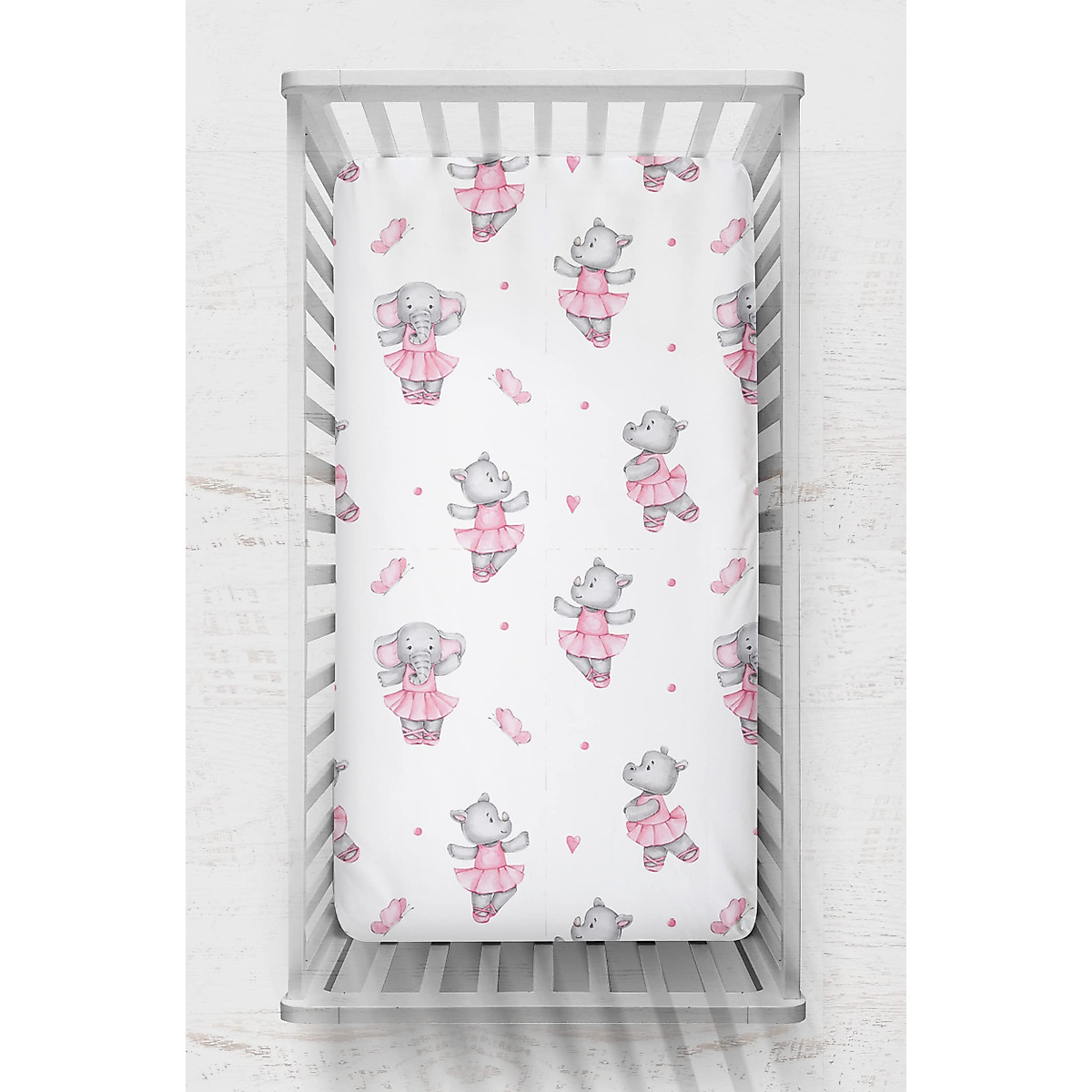 NEYM DESIGN/Premium Cotton Fitted Baby Crib Sheet, Baby Toddler Mattress Cover, Ultra Soft Cotton Sheet, (Clouds and Cute Bears)