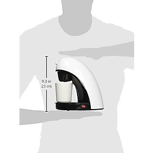Brentwood TS-112W Coffee Maker with Ceramic Mug, Single Serve, White