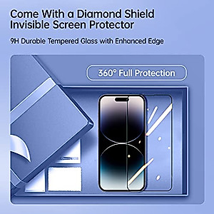 for iPhone 14 Pro Max Case 𝟮𝟬𝟮𝟯 𝗡𝗘𝗪 with Full Camera Protection, [Far Beyond Official Color] [Military Grade Drop Tested] Metallic Glossy Clear Case Designed for Women Men 6.7”, Phantom Black