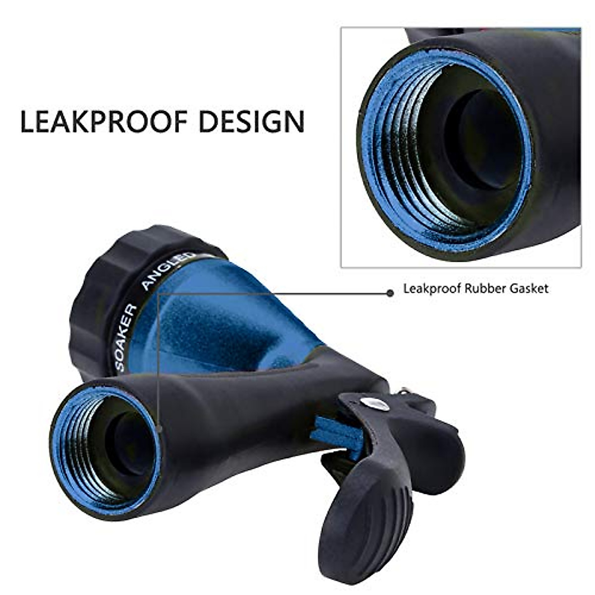 GREEN MOUNT Water Hose Nozzle Spray Nozzle, Metal Garden Hose Nozzle with Adjustable Spray Patterns, BLUE