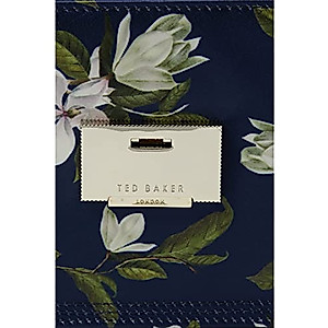 JENIA Floral Printed Satin Cross Body Bag, Dark Blue